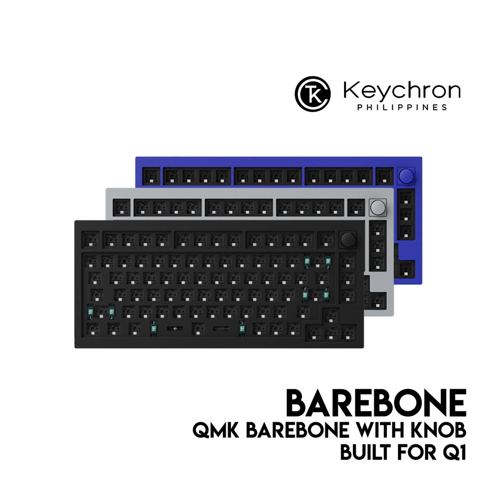Keychron Q1 with Knob QMK Barebone Mechanical Keyboard (75%, Wired, RGB ...