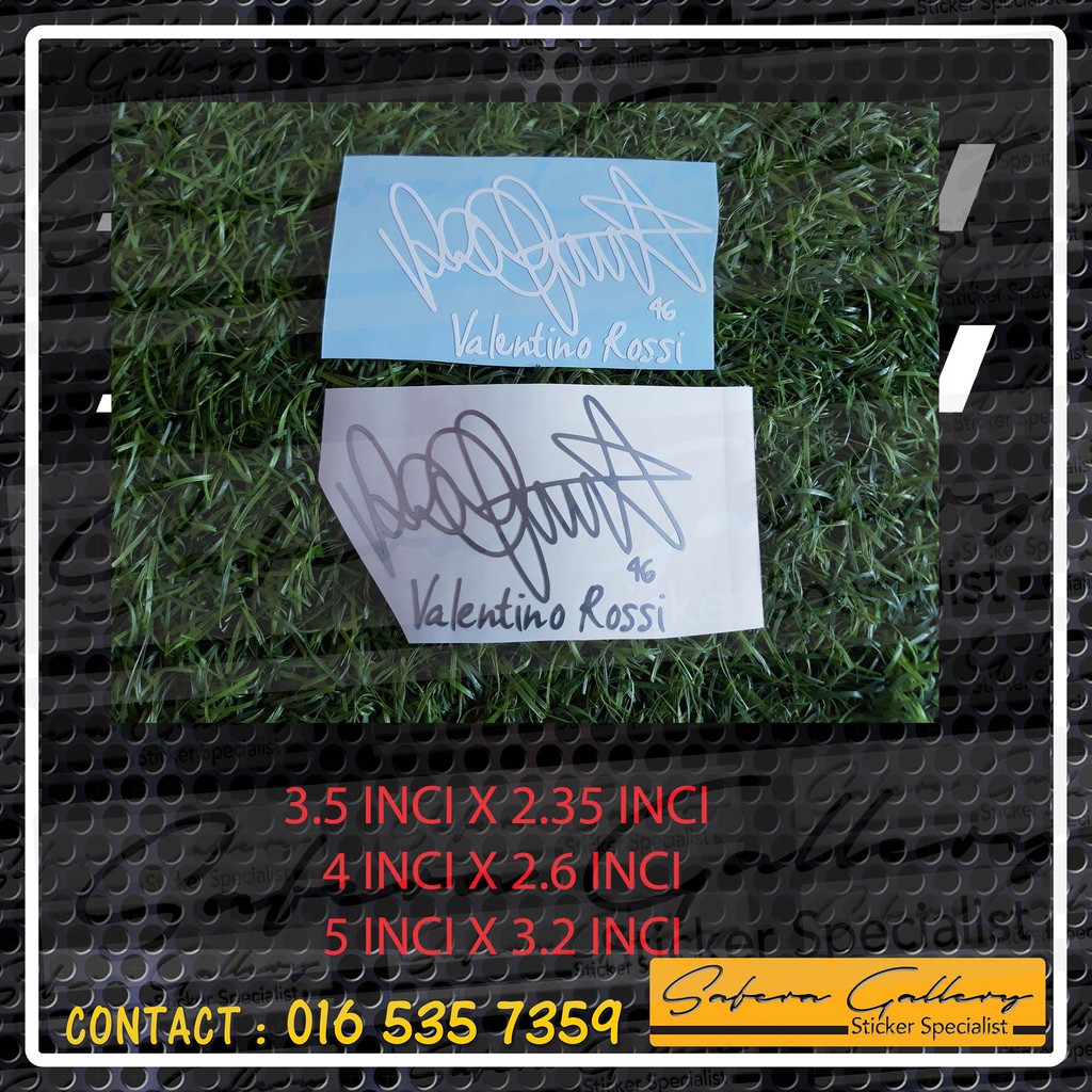 valentino rossi sign - signature sticker cutting - sticker potong ...