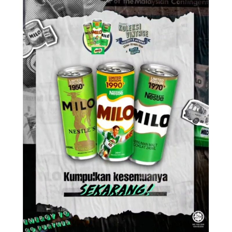 NESTLE MILO VINTAGE COLLECTION TIN (SET OF 3 PCS) 1950, 1970 & 1990 ...