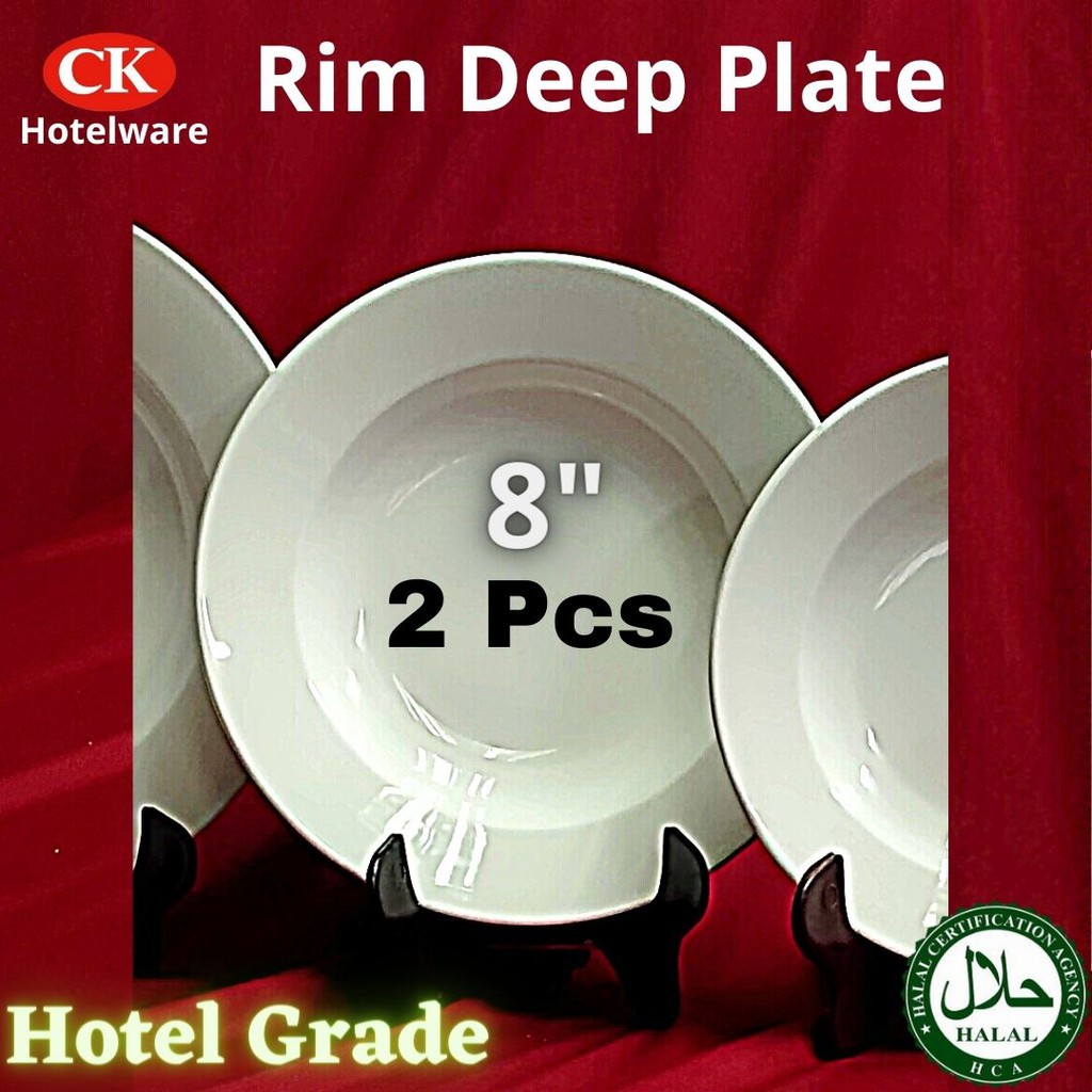 CK Porcelain, 6" 7" 8" and 9" Rim Deep Plate Ceramic / Soup Plate ...