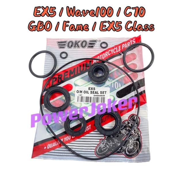EX5/ EX5 Dream/ EX5 Class/ Wave100/GBO/GBO-J/Fame/Wave 100 R) Oil Seal Engine Set / Enjin Oil ...
