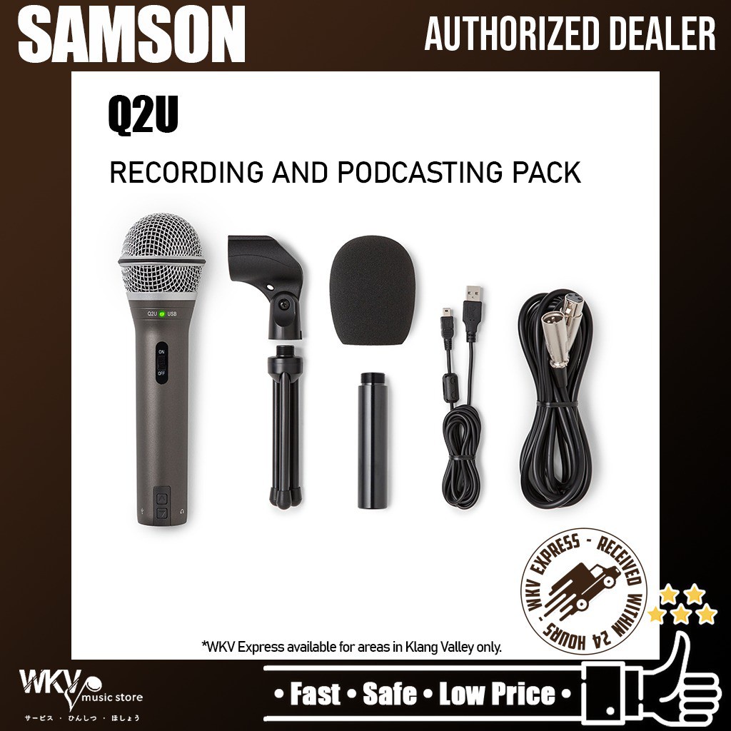 Original Samson Q2U USB / XLR Dynamic Microphone Recording and ...