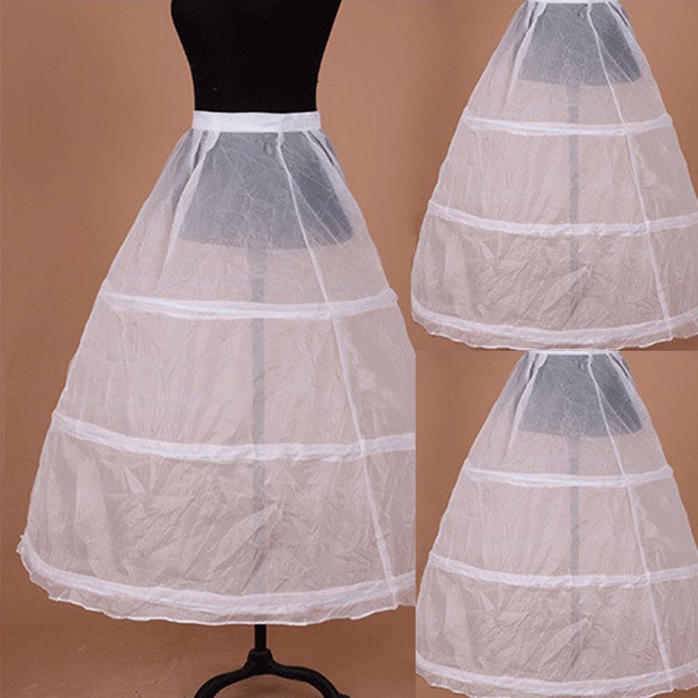 1X Fashion 3 Hoops Long Dress Gown Crinoline Petticoat Underskirt Slip ...