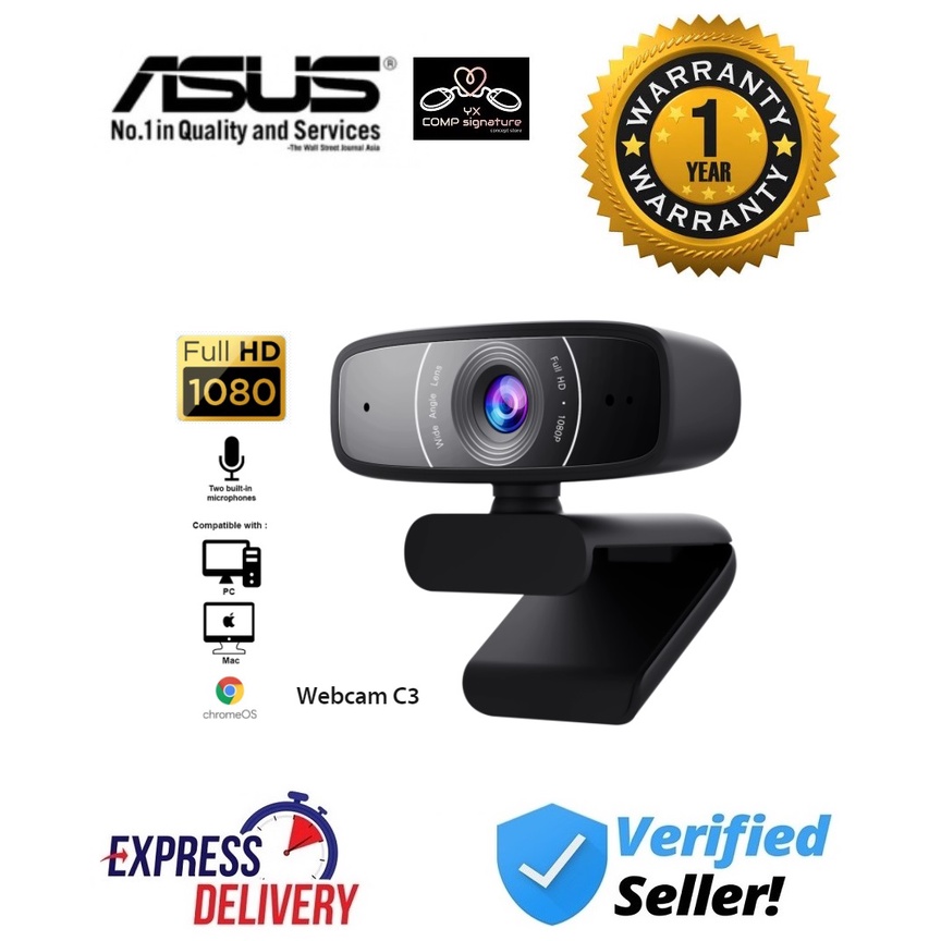 ASUS Webcam C3 - FHD 30 FPS Recording Beamforming Microphone Wide-angle ...