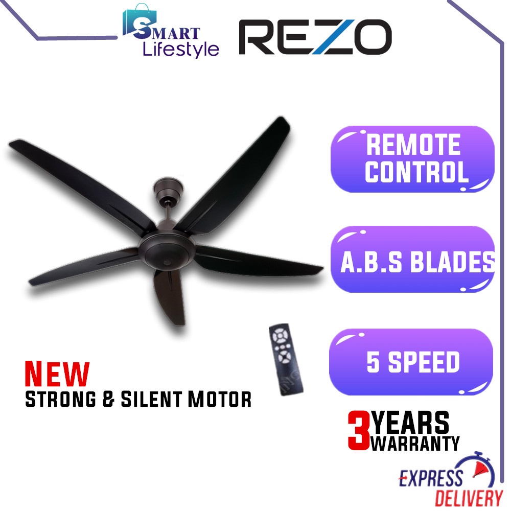 REZO 5 Blades Ceiling Fan With Remote Control MY56/AX56 | Shopee Malaysia