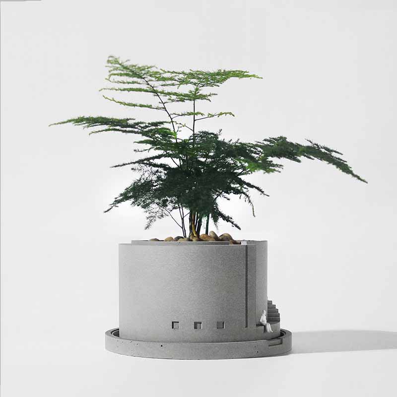 Creative Round Concrete Flowerpot Mold dly Nordic Style Trapezoidal ...