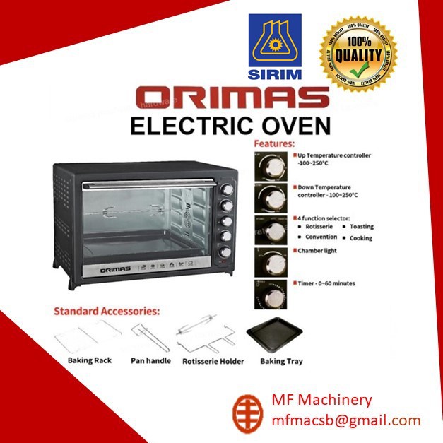 ORIMAS Electric Oven 100L 2800W Timer Function Multi Purpose Electric ...