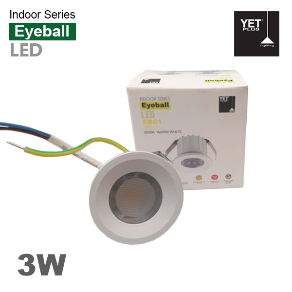 EB01 3W WW 3000K BLACK / WHITE CASING RECESSED LED MINI EYEBALL (INDOOR ...
