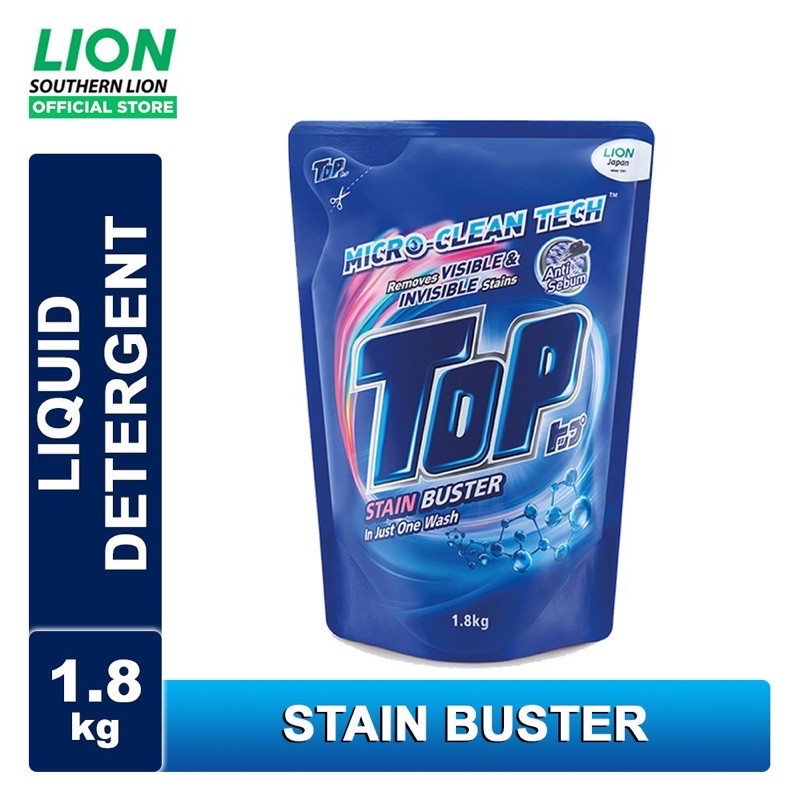 TOP Liquid Laundry Detergent Refill Pack - Stain Buster (1.8kg ...