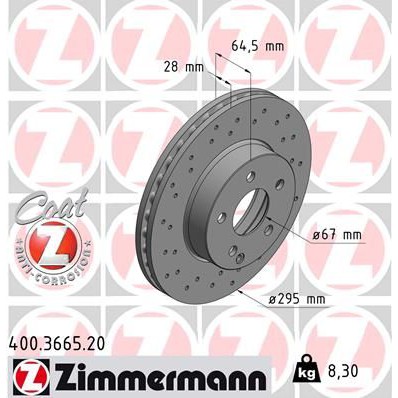 Mercedes AMG C-Class W204 Zimmermann Front Sport Brake Disc 2044210912 ...
