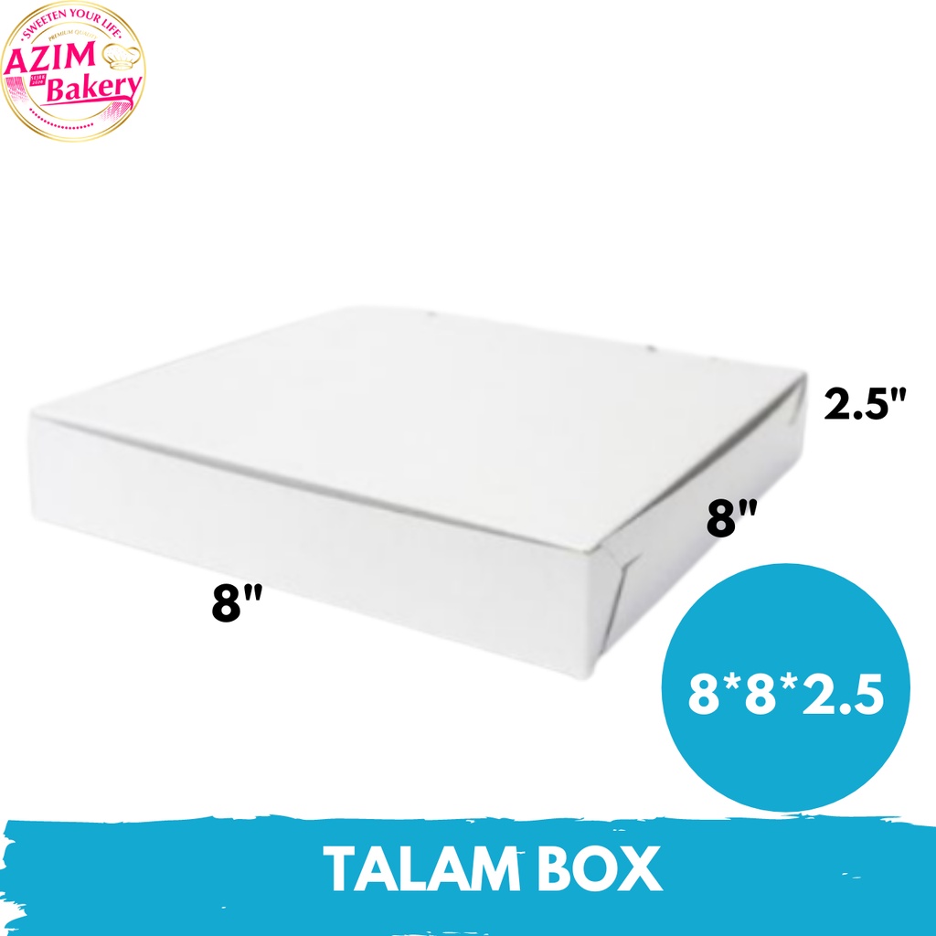Talam Box No Window 8X8X2.5 (50Pcs) Kotak Kuih Talam | Kotak Kuih Lapis ...
