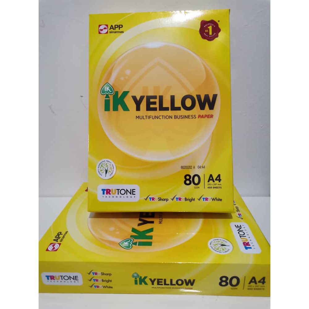 IK YELLOW A4 PAPER 80gsm 450S/REAM | Shopee Malaysia