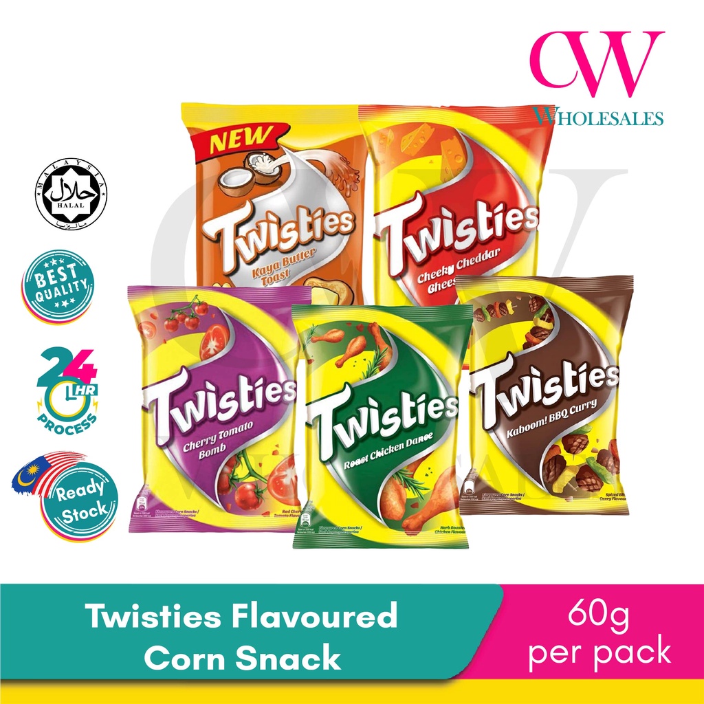 Twisties Cherry Tomato/ Chicken/ Bbq/ Cheese/Kaya Butter Toast 60g ...