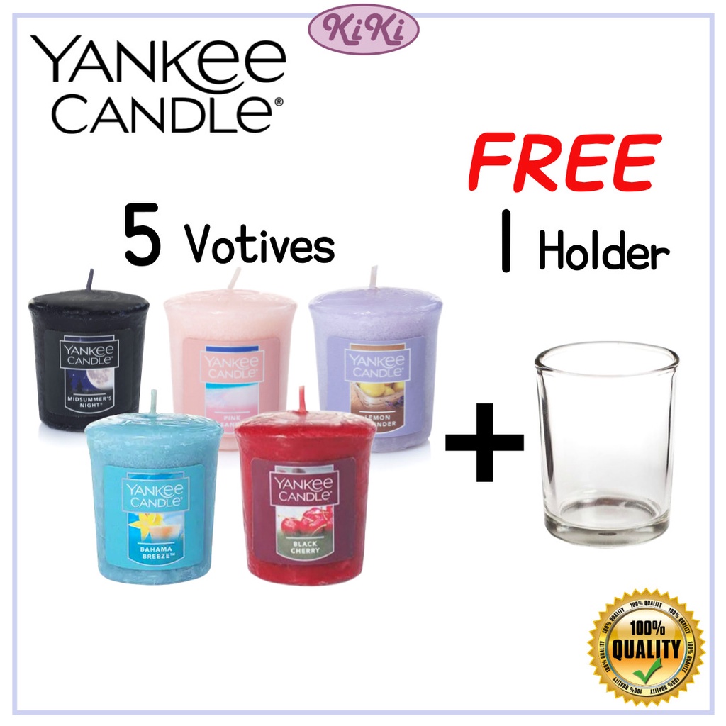 [Yankee Candle] BEST Votive Candle Mini Samplers 5+1 Free Holder 49g ...