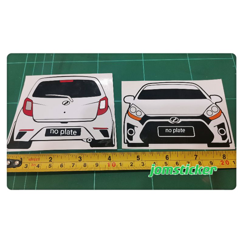 Sticker Kereta Perodua Axia, Sticker Belakang atau Depan pilih salah ...