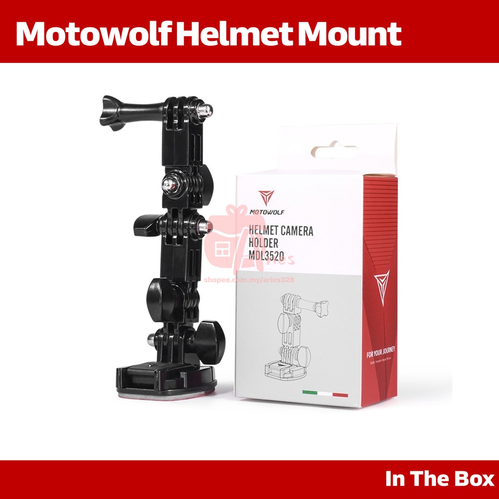 MOTOWOLF GoPro Helmet Holder Action Camera Buckle Mount Pemega Bracket ...