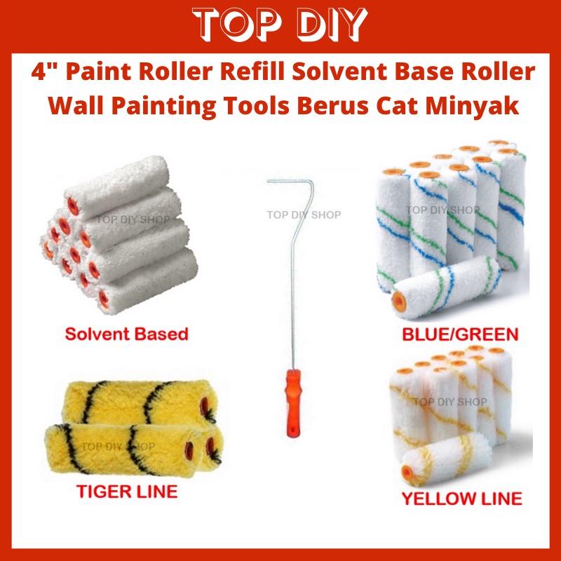 4" Paint Roller Refill Solvent Base Roller Wall Painting Tools Berus ...