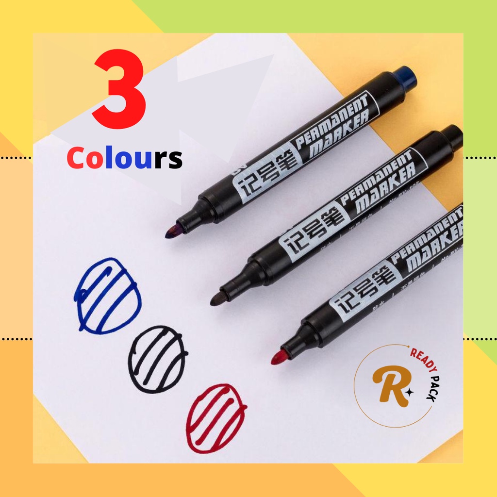 1.5mm Permanent Marker Pen Smudge Resistant Waterproof Red Blue Black ...