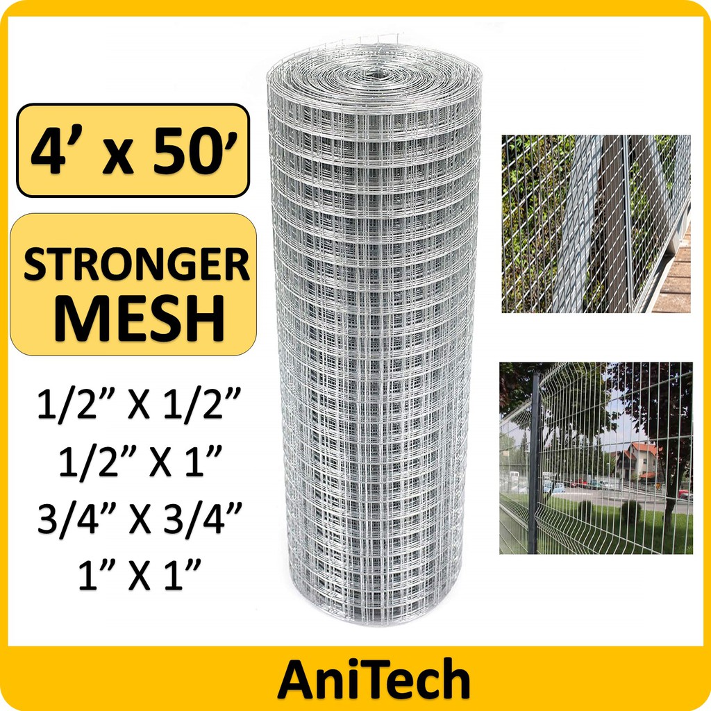 4' x 50' HARDER STRONGER HIGH WEIGHT ANITECH Galvanized BRC Welded Iron ...