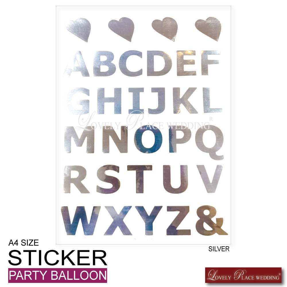 STICKER BALLOON A4 SIZE G02 SILVER ABC | Shopee Malaysia