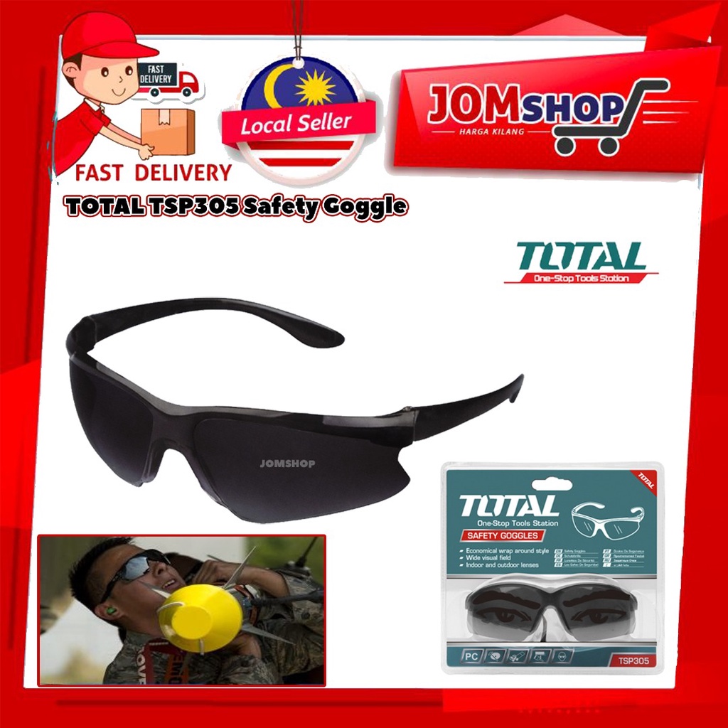 TOTAL Safety Goggles Safety Glasses TSP305 | Shopee Malaysia