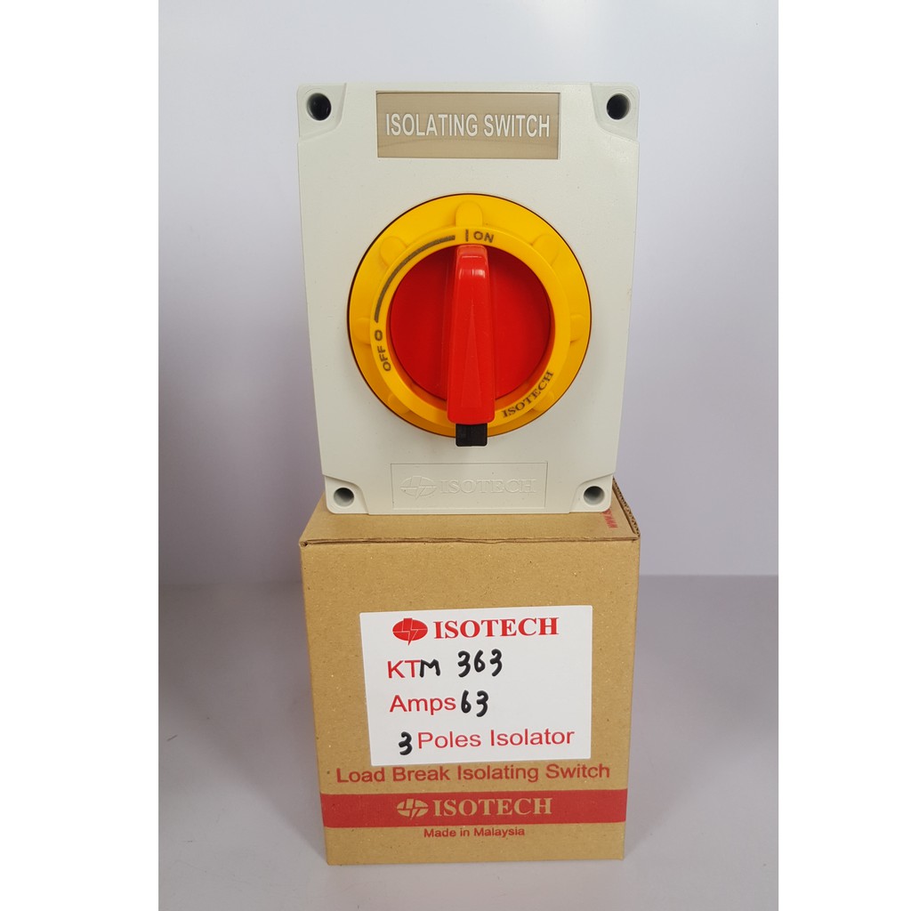 ISOTECH 16A~63A 3 Poles Isolator With PVC Enclosure KTM Series KTM316 ...