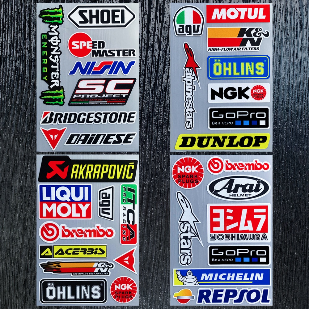 1 Set Of Rainbow Arai AGV Helmet Stickers Monster SHOEI AKRAPOVIC ...