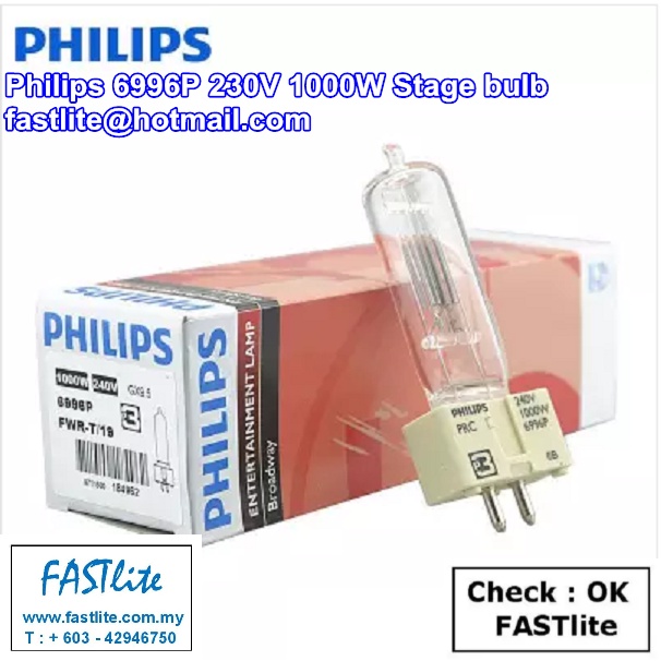 Philips 6996P 1000W GX9.5 240V T19 FWR 184962 Lampu Studio | Shopee ...
