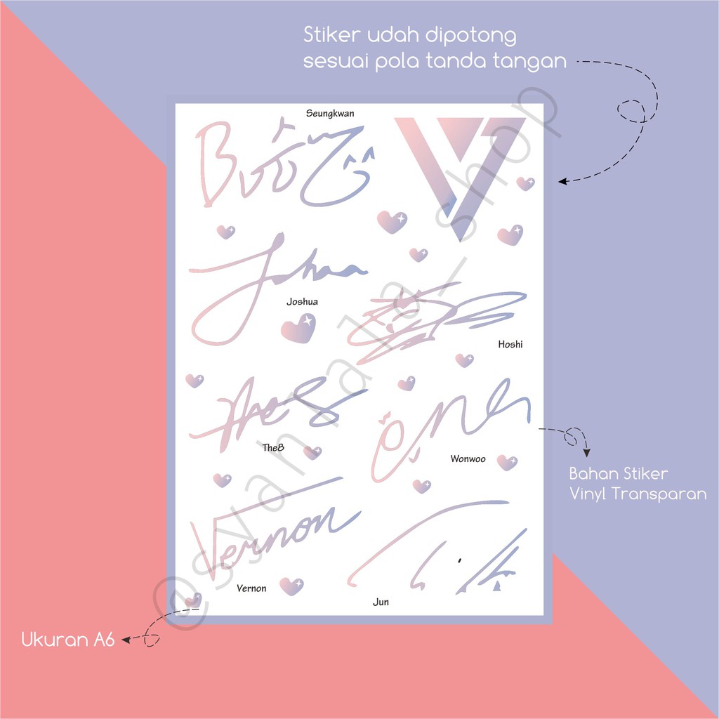 Seventeen TTD KPOP SEVENTEEN Signature Sticker | Shopee Malaysia