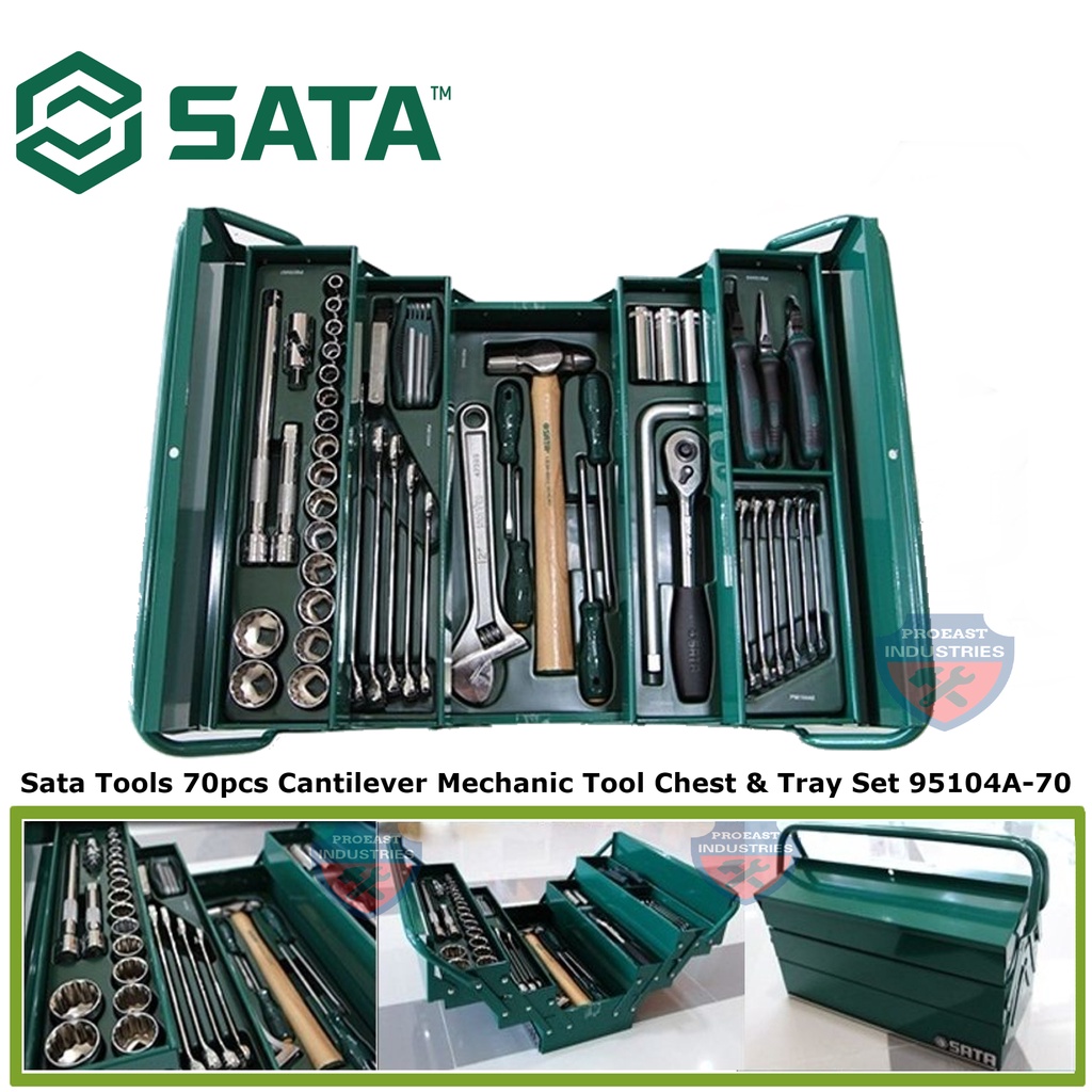 Sata Tools 70pcs Cantilever Mechanic Tool Chest & Tray Set 95104A-70 ...