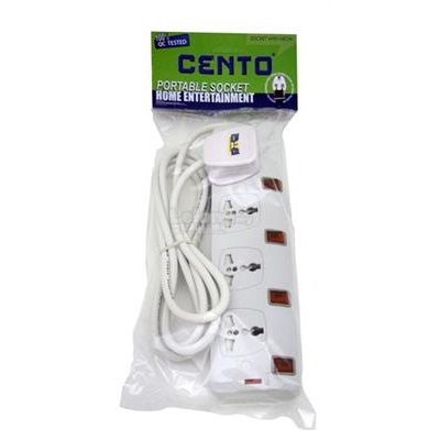 CENTO 4-PLUG MULTI TRAIL EXTENSION SOCKET 3M (CT-6514N.3M) | Shopee ...