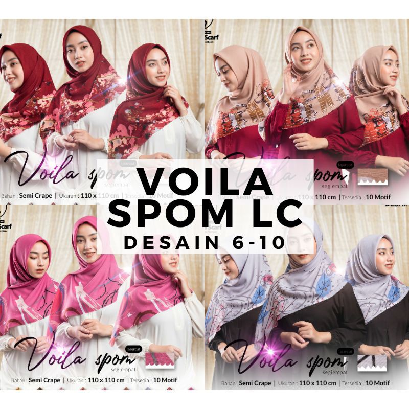 (3Ncore) Hijab Pattern Voil SPOM LC BY UMAMA 110CM Design 6-10 | Shopee ...