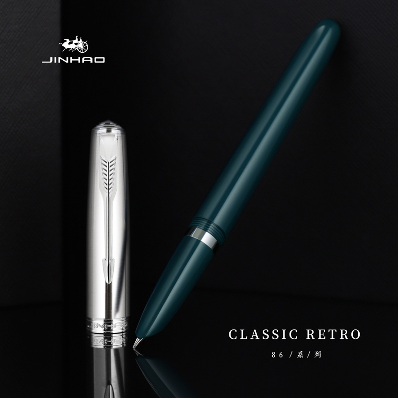 Jinhao 86 Classic Retro Fountain Pen Balanced Weight Silver Arrow Clip ...