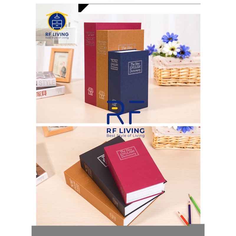 RF Living Dictionary Diversion Secret Hidden Book Safe Metal Box with ...