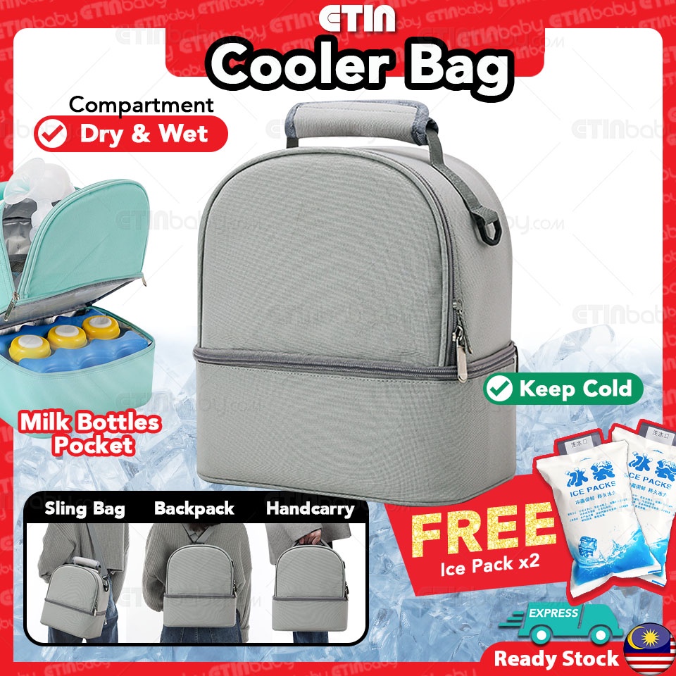 ETIN Cooler Bag Insulated Milk Bottle Backpack Insulated Lunch Bag ...