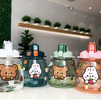 Kids Straw Anti-Split Drinking Water Bottle / Botol Air Budak Comel ...