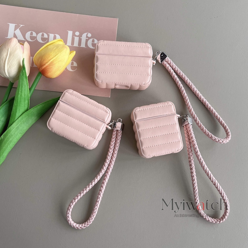 【New】Creative Leather Case For Apple AirPods 1 2 3 Pro Pink Down Jacket ...