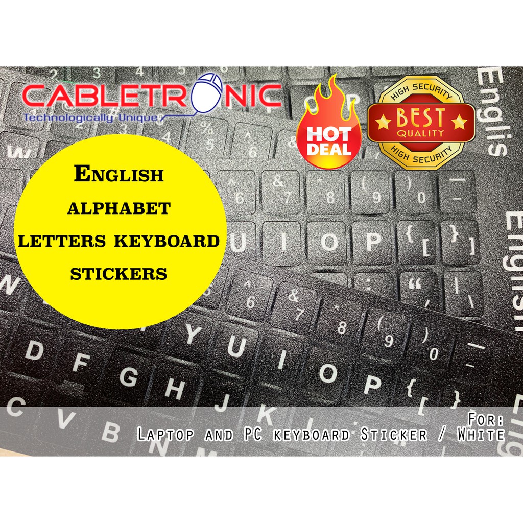 English alphabet letters keyboard stickers / Font Sticker for Laptop ...