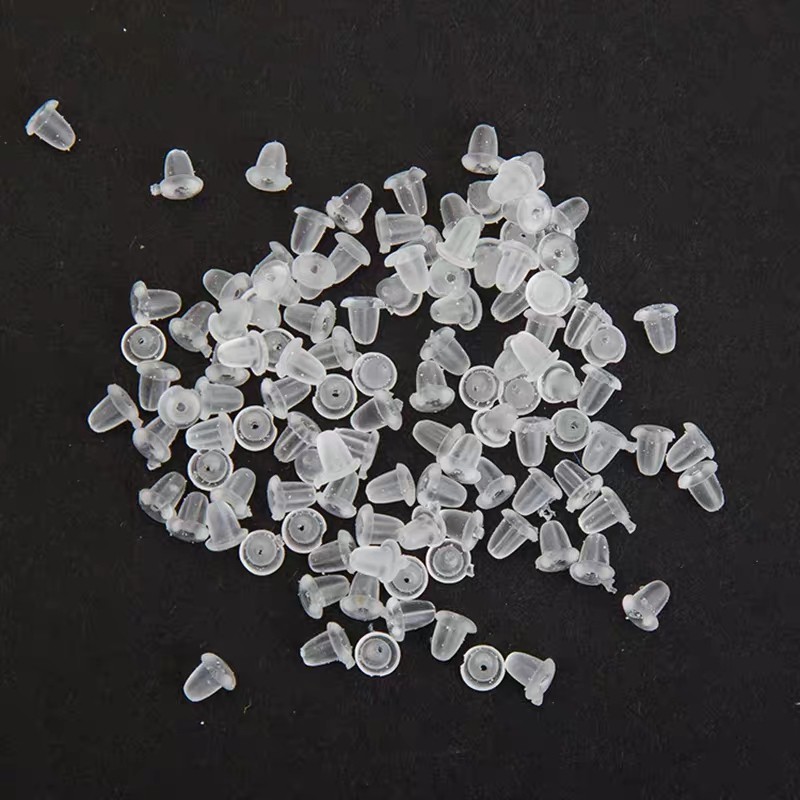 20Pcs Rubber Earring Soft Clear Stud Earrings Back Nuts Ear Stoppers ...