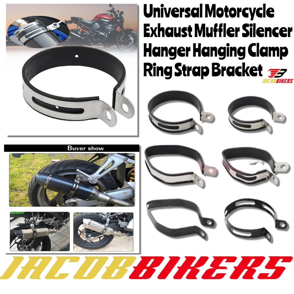 Universal Motorcycle Exhaust Muffler Silencer Hanger Hanging Clamp Ring ...
