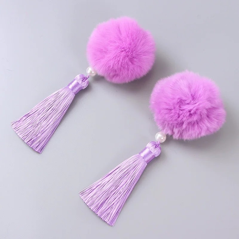 EASY WEARHOUSE Girls Chinese Style Hairball Flower Long Tassels Hair ...