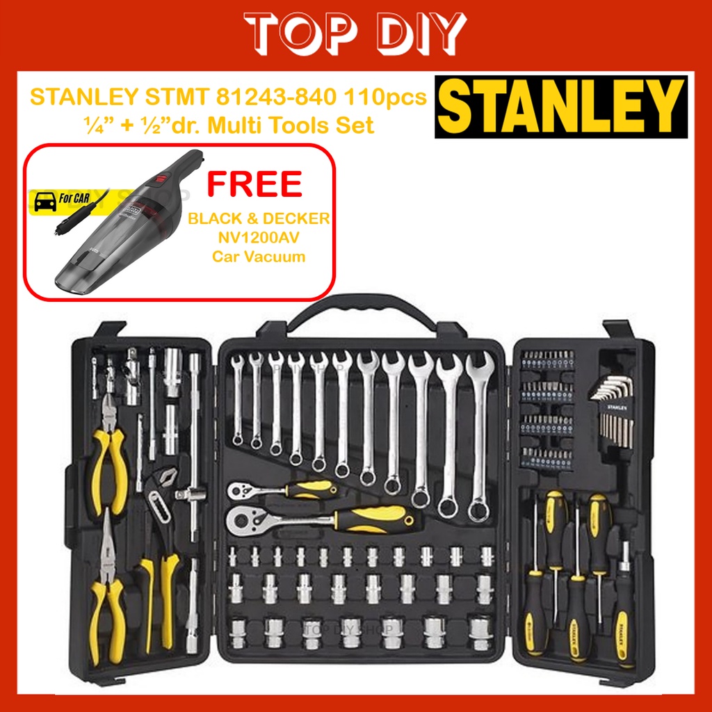 STANLEY STMT 81243-840 110pcs Stanley Tool Box Set Stanley Tool Set ...