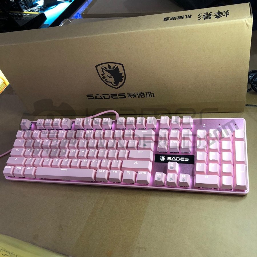 MERAH Sades K10 Fullsize Mechanical Gaming Keyboard - Pink | Shopee ...