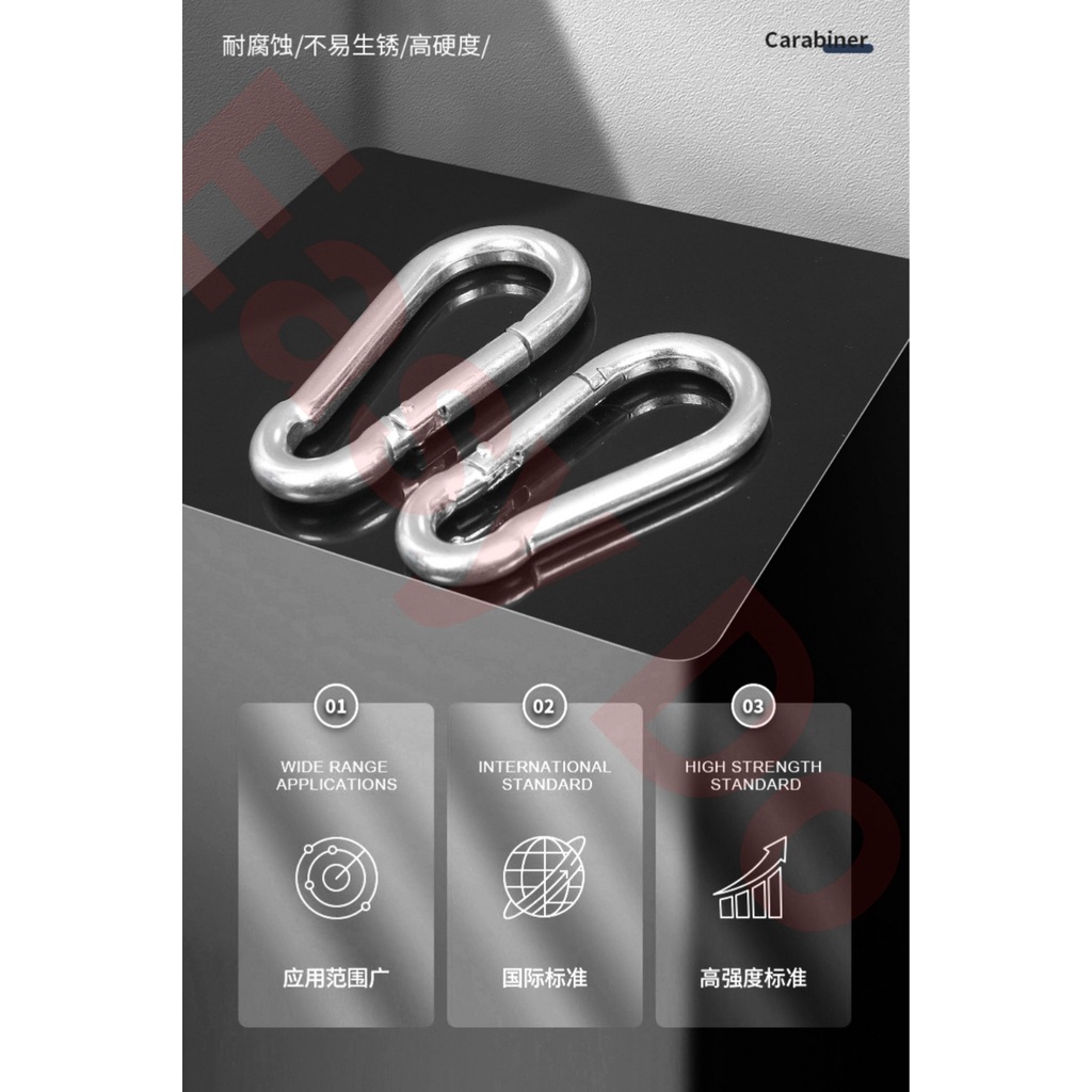 (10 X 100MM)/(14 X 180MM) D-Type Carabiner Safety hook Alloy D Shaped ...