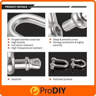 M4 M5 M6 M8 M10 M12 M14 Stainless Steel 304 U shaped Shackle Hook Screw Pin Bow Shackle SS304 ...