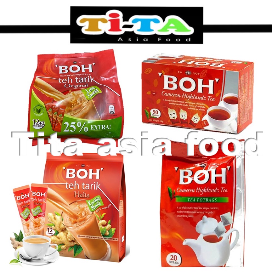 Tita Boh Cameron highlands tea(40g/50g)/teh hijau latte/original/halia ...