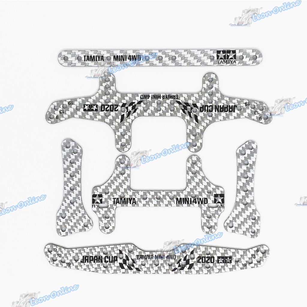 Tamiya Imi Silver Carbon Fiber FRP SET With 2020 Jcup Font Modification ...