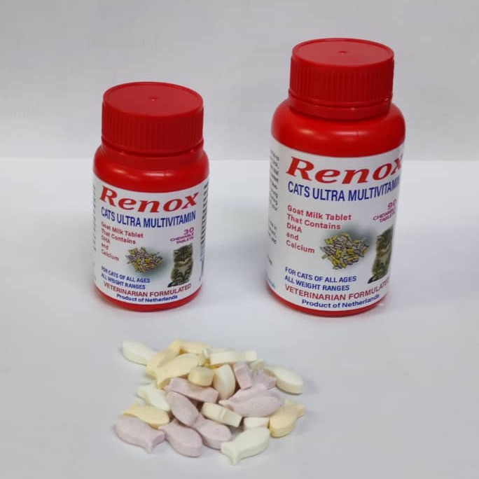 Renox Cats Ultra Multivitamin - Goat Milk Tablets (Vitamin Susu Kambing ...