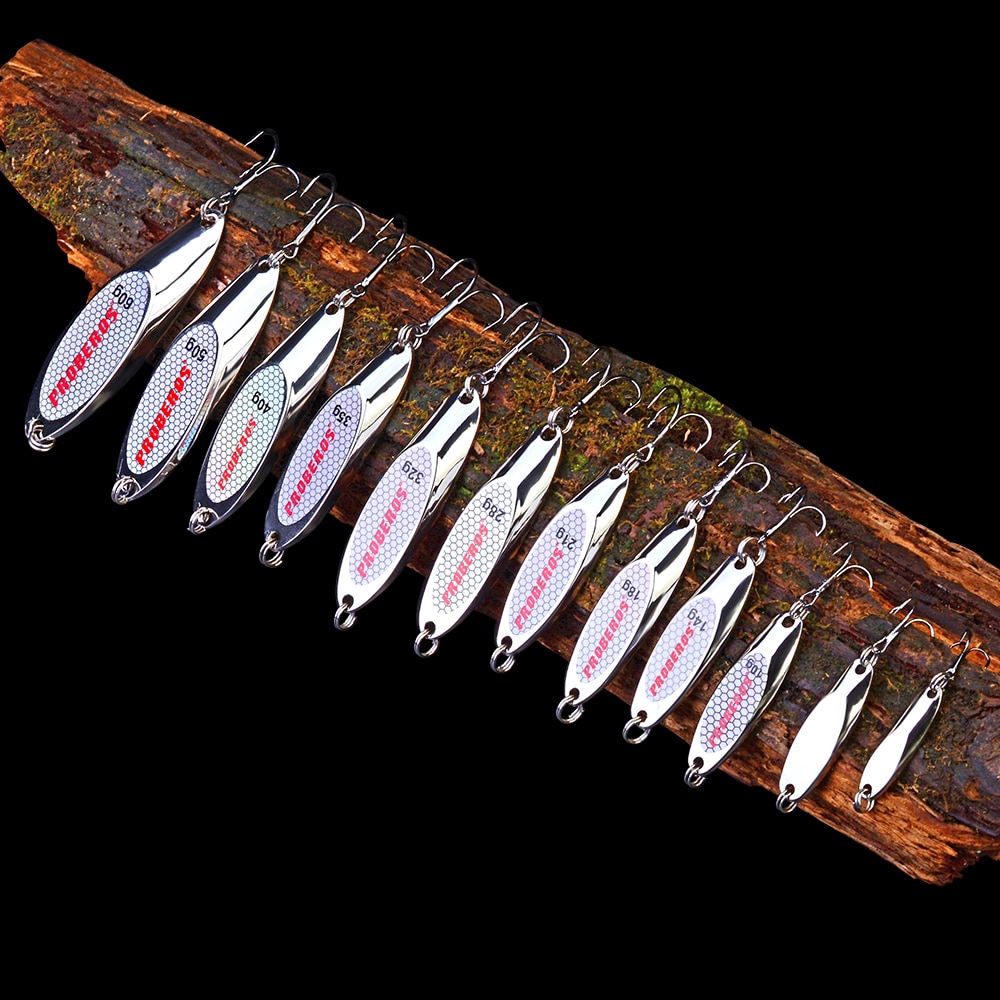 Proberos Metal Jig Lure 3g-40g Bass Sinking Baits Lures Spoon Fishing ...