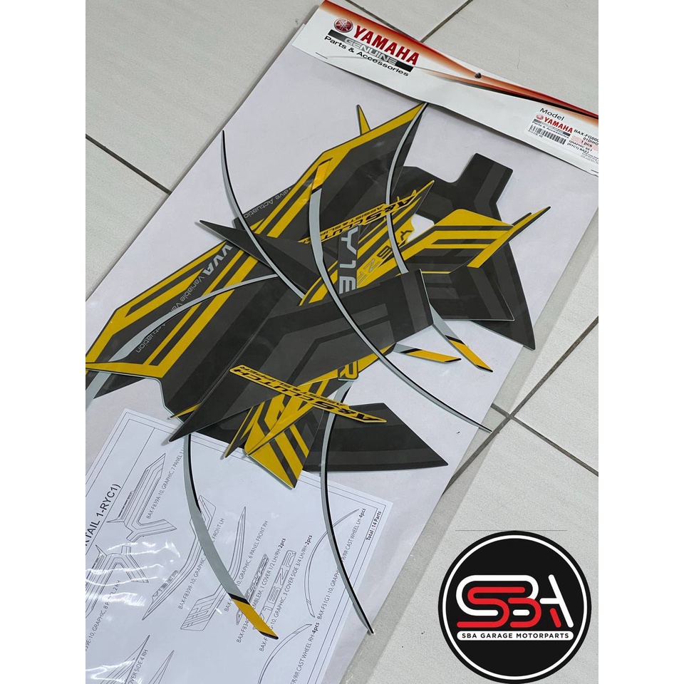 STICKER Y16 KUNING YELLOW GREY RYC1 YAMAHA ORIGINAL HLY HONG LEONG ...